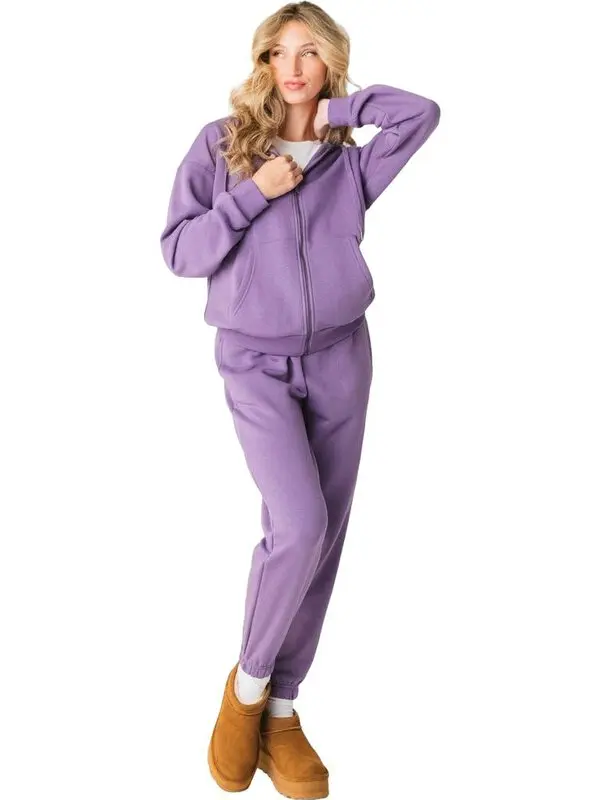 VITALITY Cozy Zip Up Sweatshirt - Violet