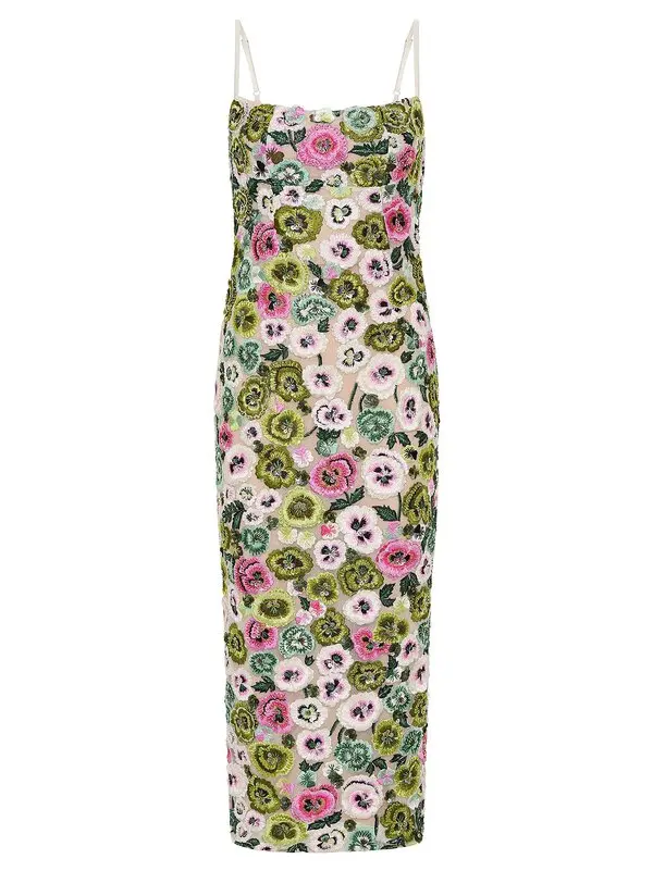 Rachel Gilbert Camden Embellished Tulle Midi Dress - Multi
