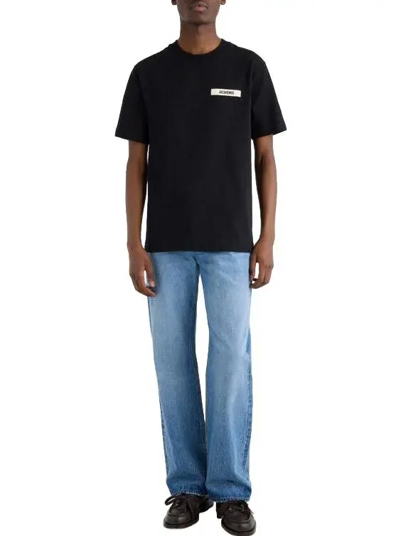 Jacquemus Le T-shirt Gros Grain Cotton T-shirt - Black