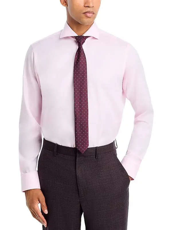 BOSS Spread Collar Regular Fit Dress Shirt - Light Pastel Pink