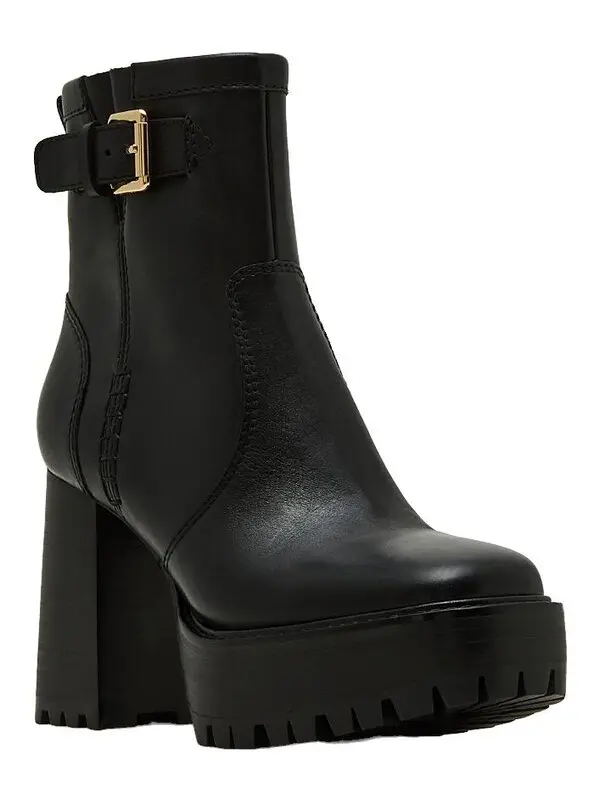 Steve Madden Summit Platform Boots - Black Leather