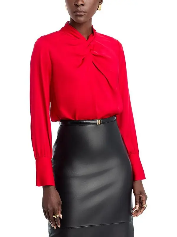 Elie Tahari Lola Silk-blend Top - Red Love