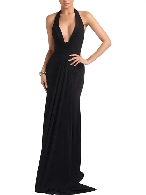 HEIRESS BEVERLY HILLS Jersey Cinched Maxi Dress - Black