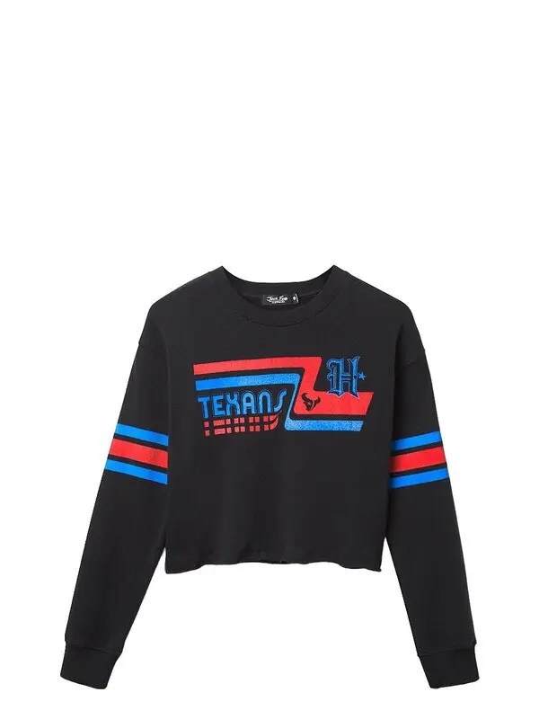 Junk Food Clothing Nfl Houston Texans Retro Fleece Sweatshirt - True Black