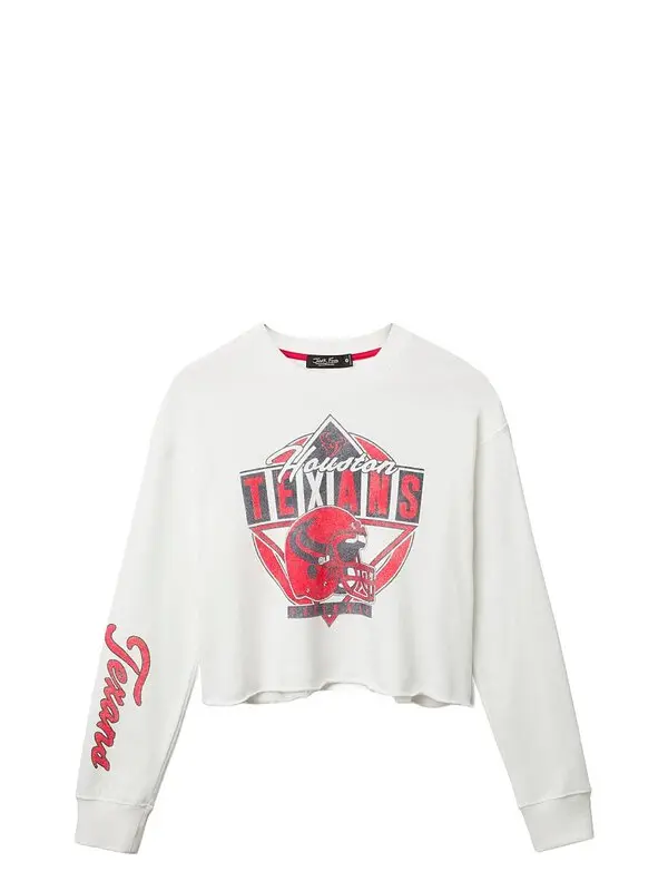 Junk Food Clothing Nfl Houston Texans Helmet Fleece Sweatshirt - Vintage White