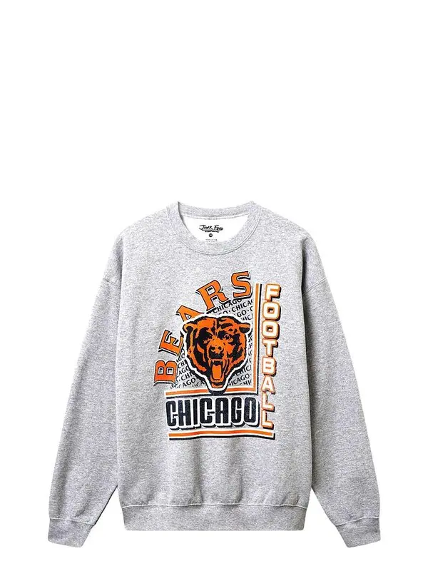 Junk Food Clothing Nfl Chicago Bears Backfield Crew Fleece - Heather Grey