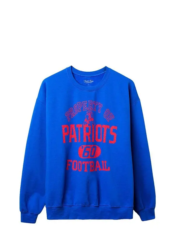Junk Food Clothing Nfl New England Patriots Crew Fleece - Royal