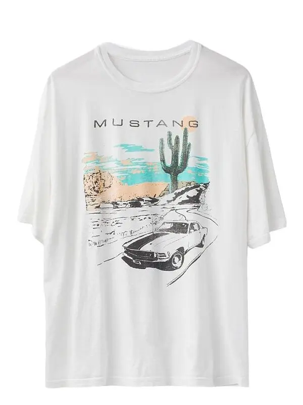 Junk Food Clothing Ford Mustang Road Trip Oversized Tee - White