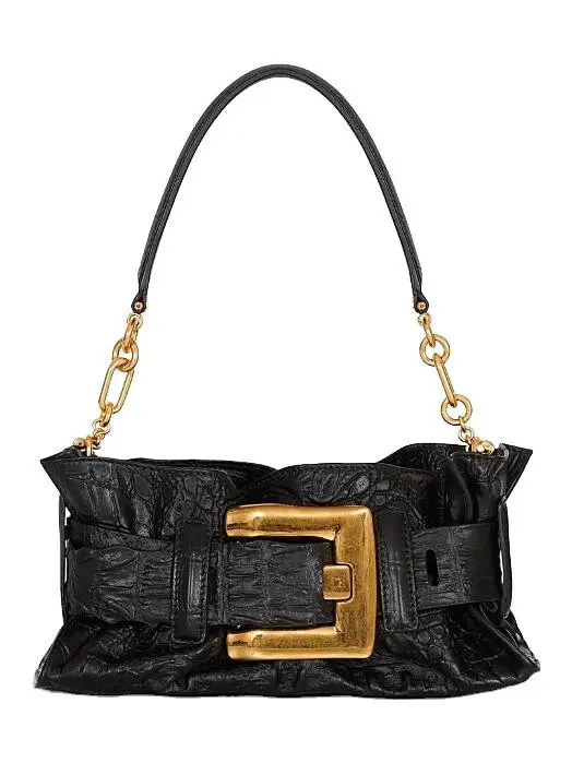Balmain Mini Anthem Embossed Bag - Black