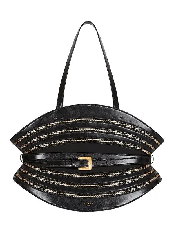 Balmain Medium Shuffle Zips Bag - Black