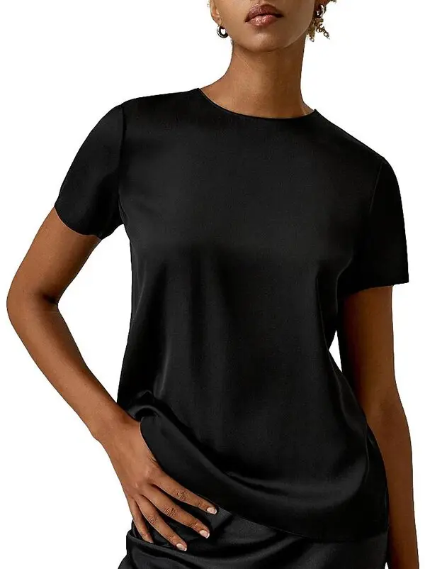 Lilysilk Basic Silk T-shirt - Black