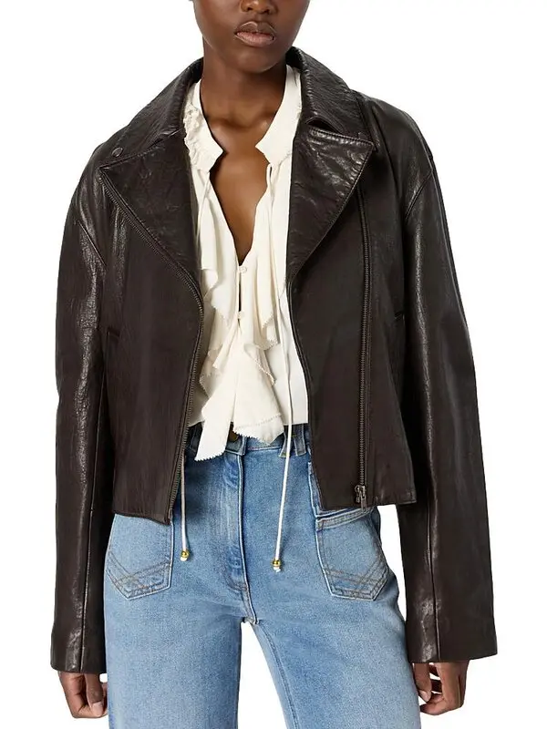Gerard Darel Nina Leather Jacket - Cinnamon
