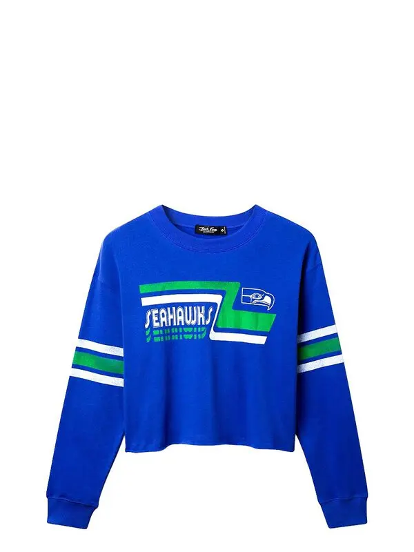 Junk Food Clothing Nfl Seattle Seahawks Retro Crop Fleece Sweatshirt - Liberty