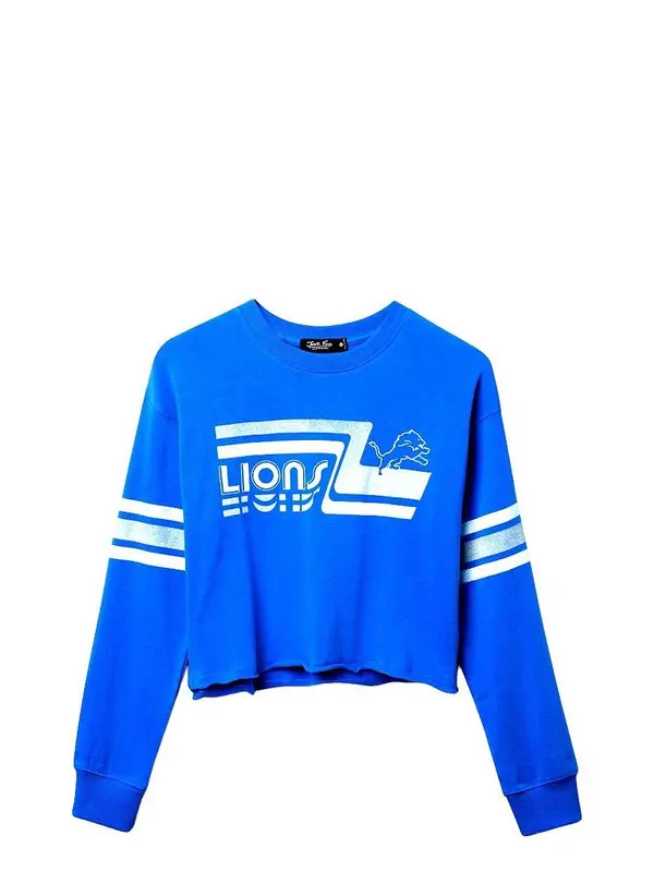 Junk Food Clothing Nfl Detroit Lions Retro Crop Fleece - Lions Blue