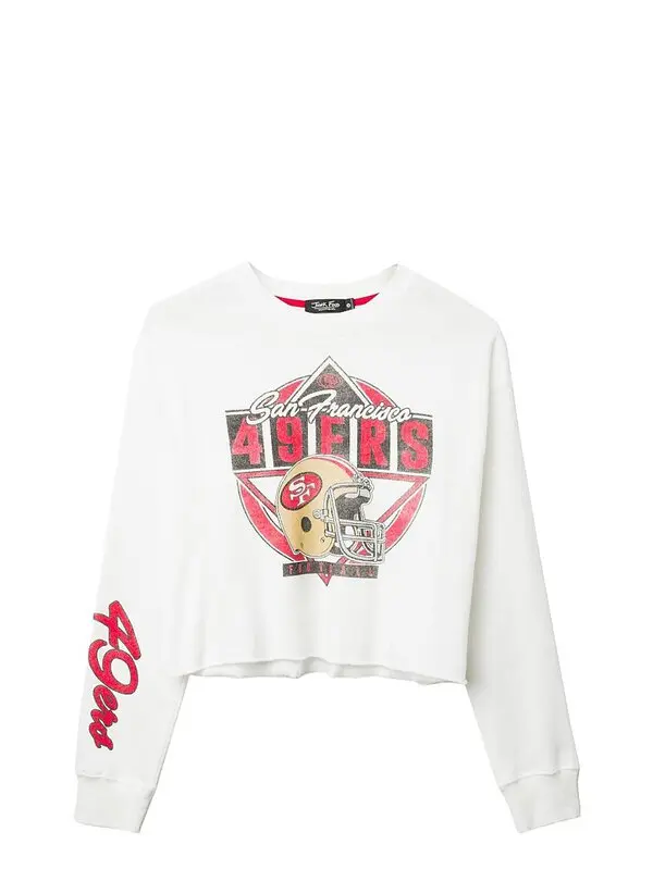 Junk Food Clothing Nfl San Francisco 49ers Helmet Fleece Sweatshirt - Vintage White