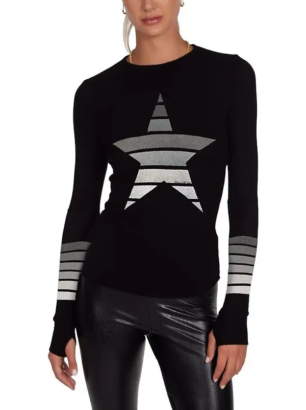 Lauren Moshi Mckinley Ombre Star Top - Black