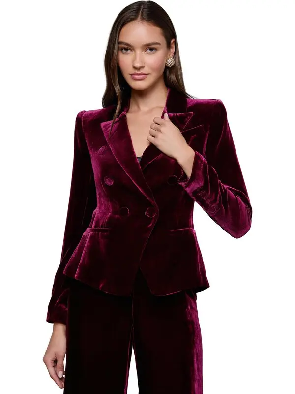 L'Agence Marie Velvet Blazer - Dark Port