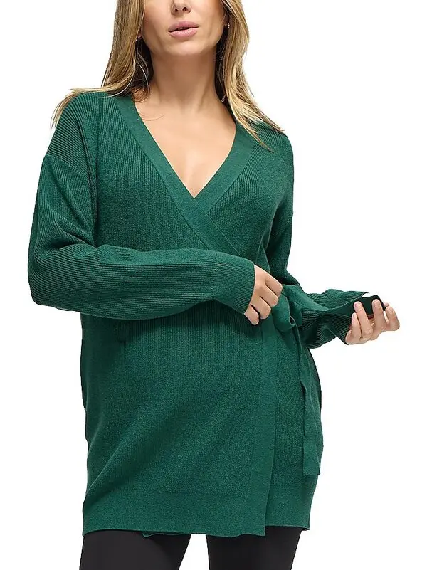 Ingrid & Isabel® Crossover Maternity Cardigan Sweater - Emerald