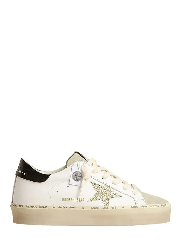 GOLDEN GOOSE Hi Star Leather Sneakers - White/gold