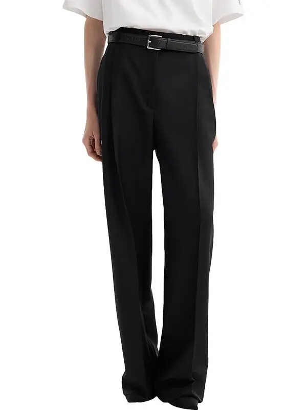 RÓHE Mid-rise Pleated Front Trousers - Black