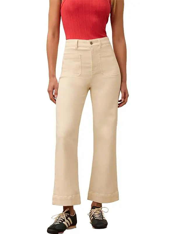 Faherty Brand Stretch Terry Wide Leg Pants - Egret