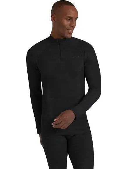 Falke Wool Tech Zip Base Layer Top - Black