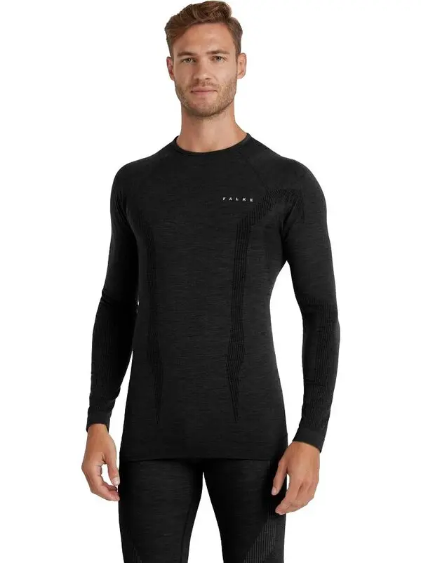 Falke Wool Tech Base Layer Top - Black