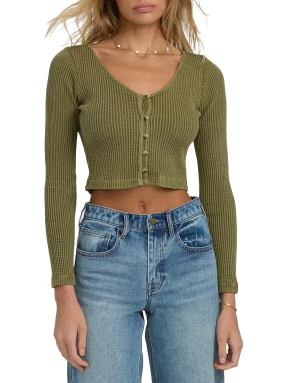 BILLABONG Paxton Waffle Stitch Cardigan - Martini Olive