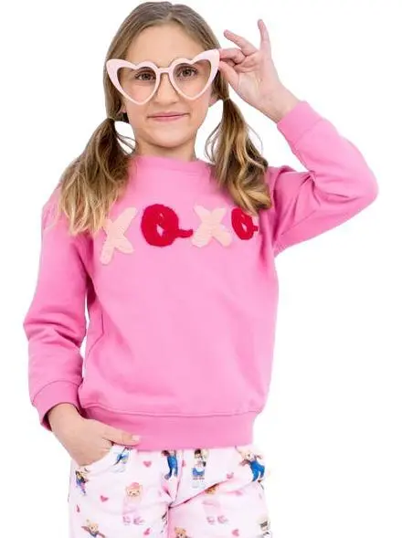 PREPPY GOOSE Applique Sweatshirt - Fuchsia