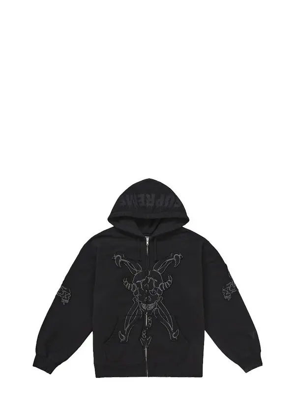 Supreme Y's Yohji Yamamoto Zip Up Hooded Sweatshirt - Black