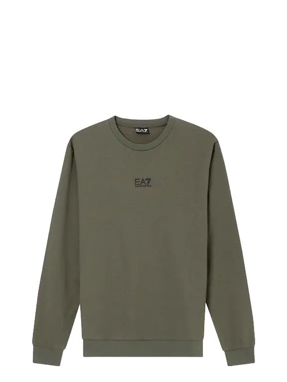 Emporio Armani Ea7 Core Identity Cotton Crew-neck Sweatshirt - Green