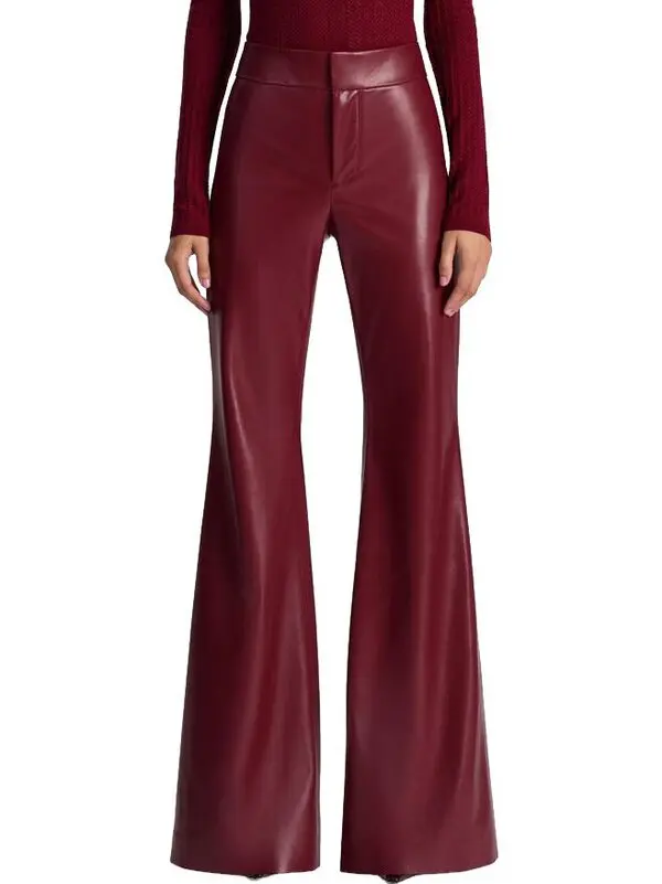 Alice + Olivia Andrew Vegan Bootcut Pants - Burgundy