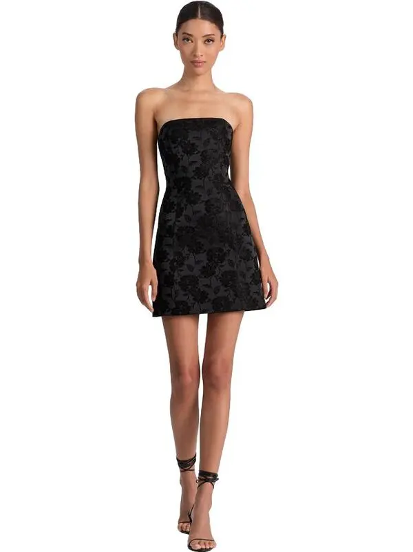 Alice + Olivia Velia Floral Jacquard Mini Dress - Black