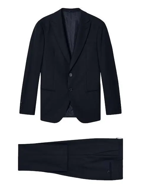 Giorgio Armani Single-breasted Soho Line Suit In Micro-textured Virgin Wool - Red