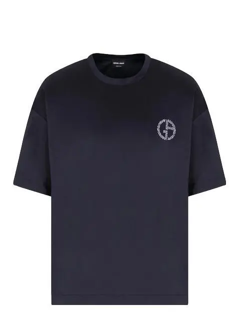 Giorgio Armani Denim Collection Cotton-interlock T-shirt - Blue