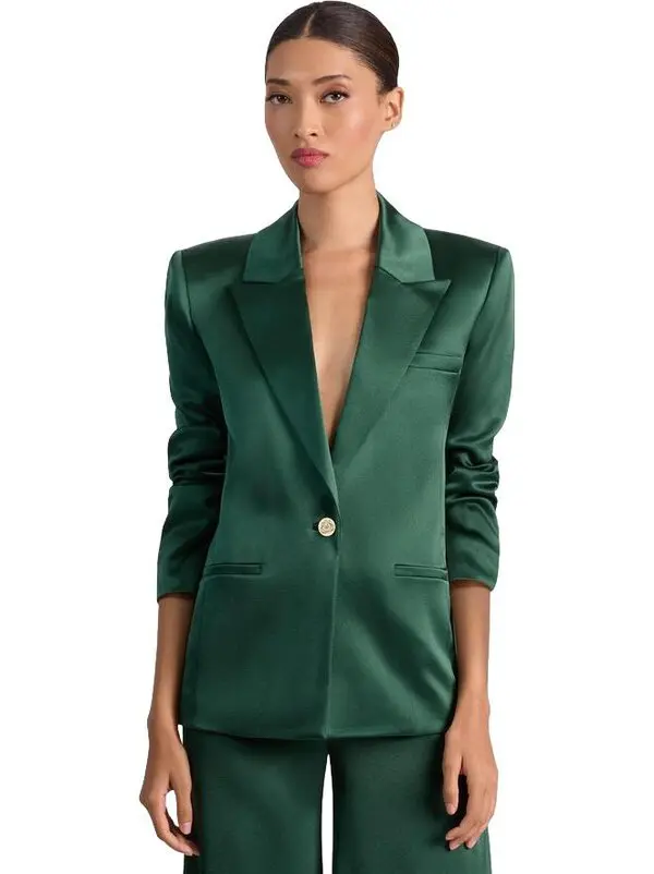 Alice + Olivia Satin Blazer - Green