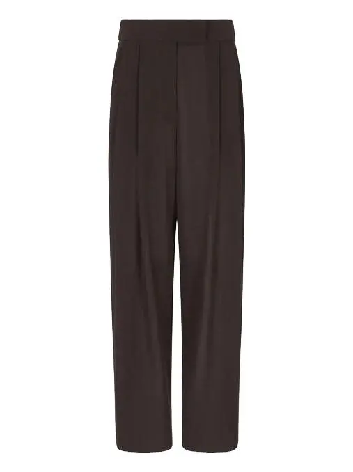Giorgio Armani Double-pleat Virgin Wool Trousers - Brown