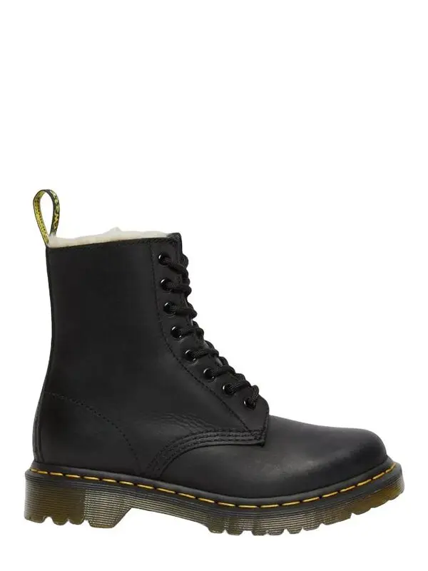 Dr. Martens 1460 Serena Faux Fur Lined Lace Up Boot - Black