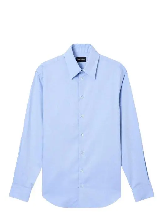 Emporio Armani Cotton Armure Shirt - Blue