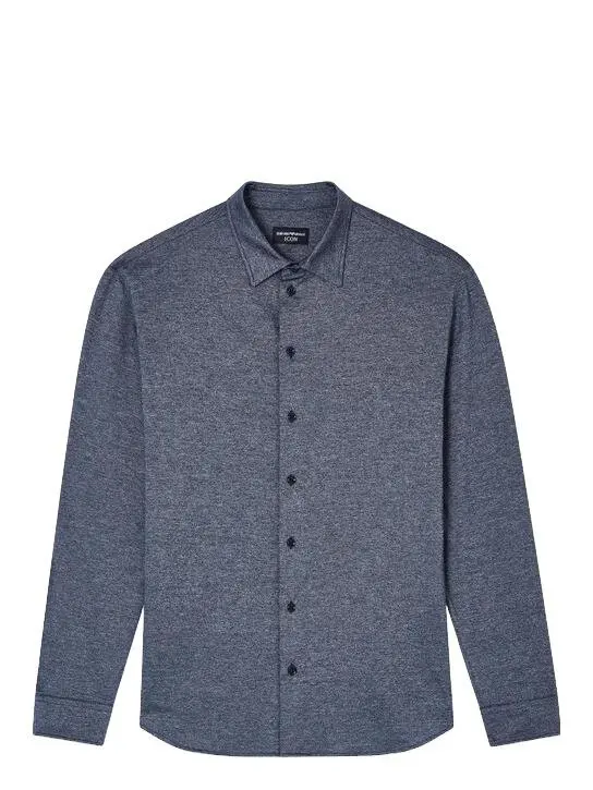 Emporio Armani Icon Jaspé Jersey Shirt - Navy