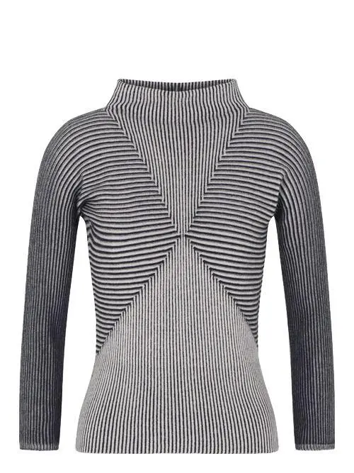 Emporio Armani Striped Links-stitch Jumper - Black