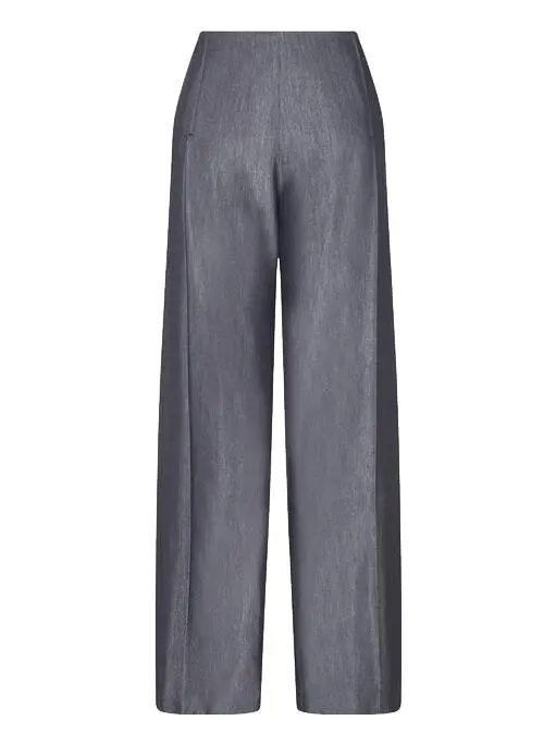 Emporio Armani Yarn-dyed Gabardine Trousers - Black