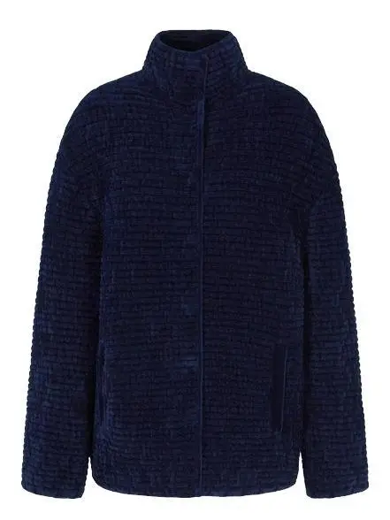 Emporio Armani Embossed Jacquard Chenille Jacket - Blue / Navy