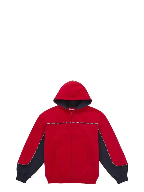 Supreme Piping Zip Up Hooded Sweatshirt - Red