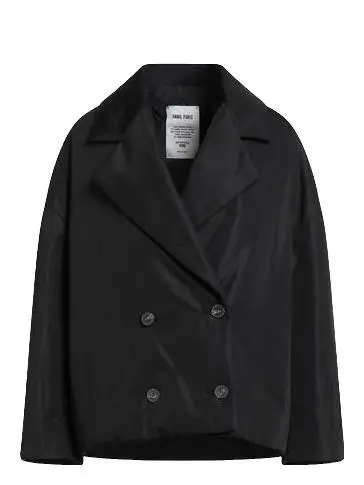 ANNIE PARIS Pea Coat Shell With Lapel Collar - Black