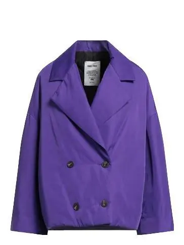 ANNIE PARIS Pea Coat Shell With Lapel Collar - Purple