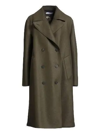 Harris Wharf London Military Virgin Wool Coat - Green