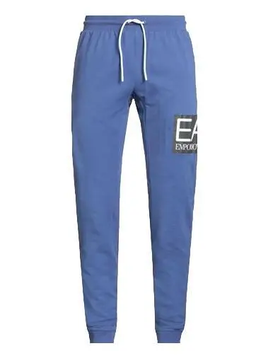 EA7 Pants Azure Size Cotton, Elastane - Blue