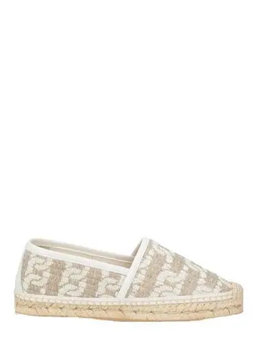 TOD'S Two-tone Raffia And Leather Espadrilles - Beige