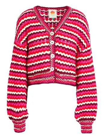 Farm Rio Crochet-knit Cardigan - Pink